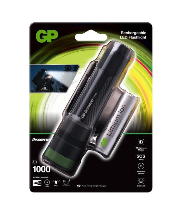 GP Discovery 1000Lm Rechargeable LED Torch | Powercell